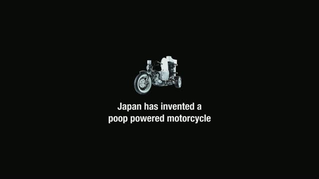 Japan Poop Powered Motorcycle | BumpWorthy.com - adult swim bumps